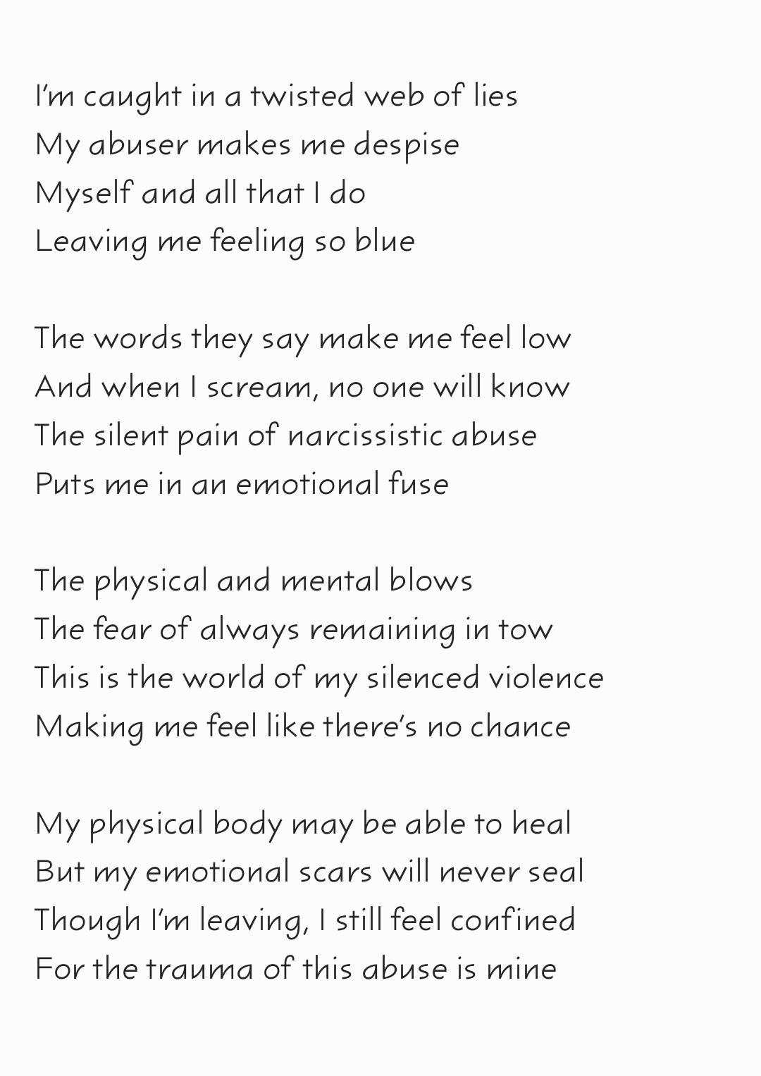 Trauma Poem – Healing from Narcissistic Abuse, Toxic Relationships ...